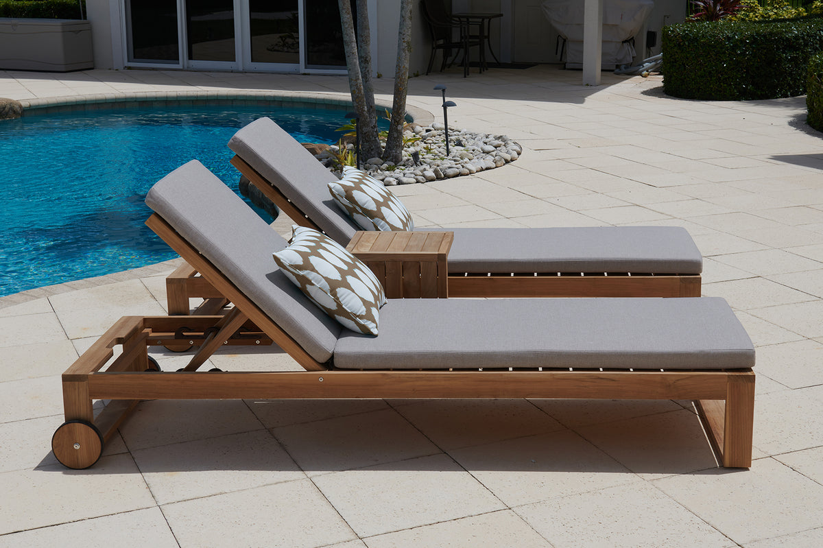 Laguna 3 Piece Outdoor Patio Chaise Lounge Set in Eucalyptus Shop4Patio
