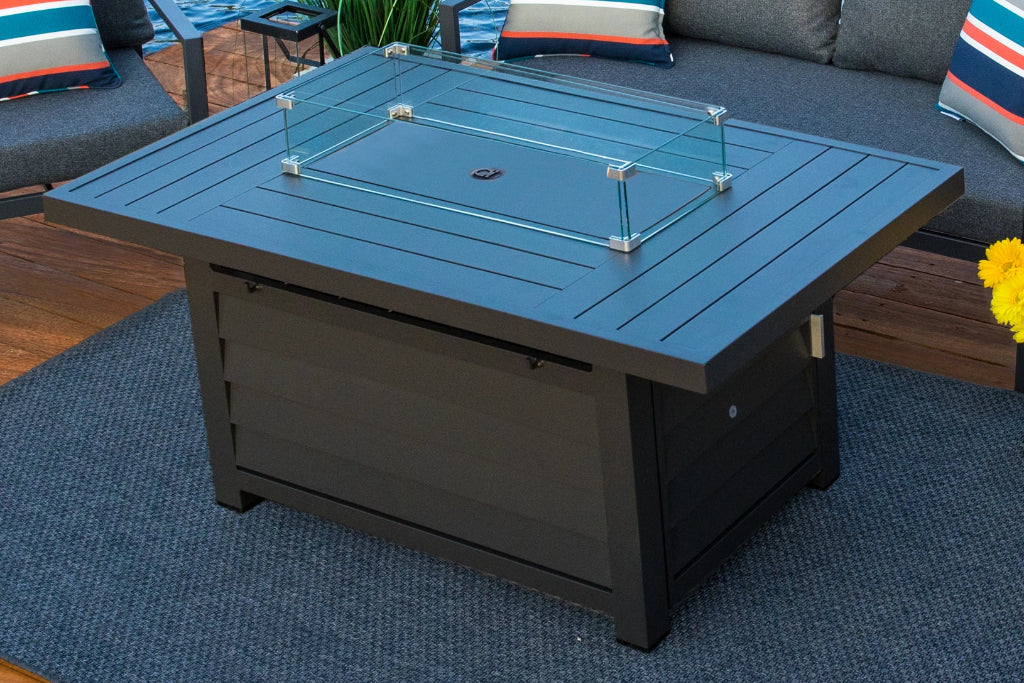 52" Rectangular Chat Height Aluminum Fire Pit Table – Shop4Patio.com