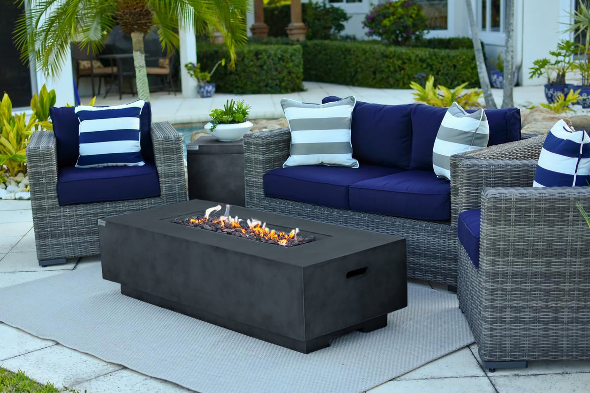 56'' Rectangular Fire Pit Table in Gray – Shop4Patio.com